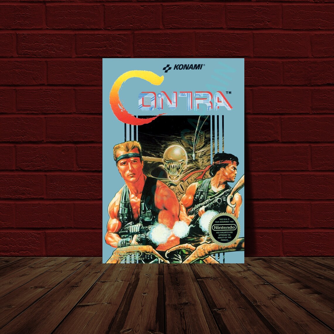 Contra Nintendo NES Video Game Cover Reprint Poster - Etsy