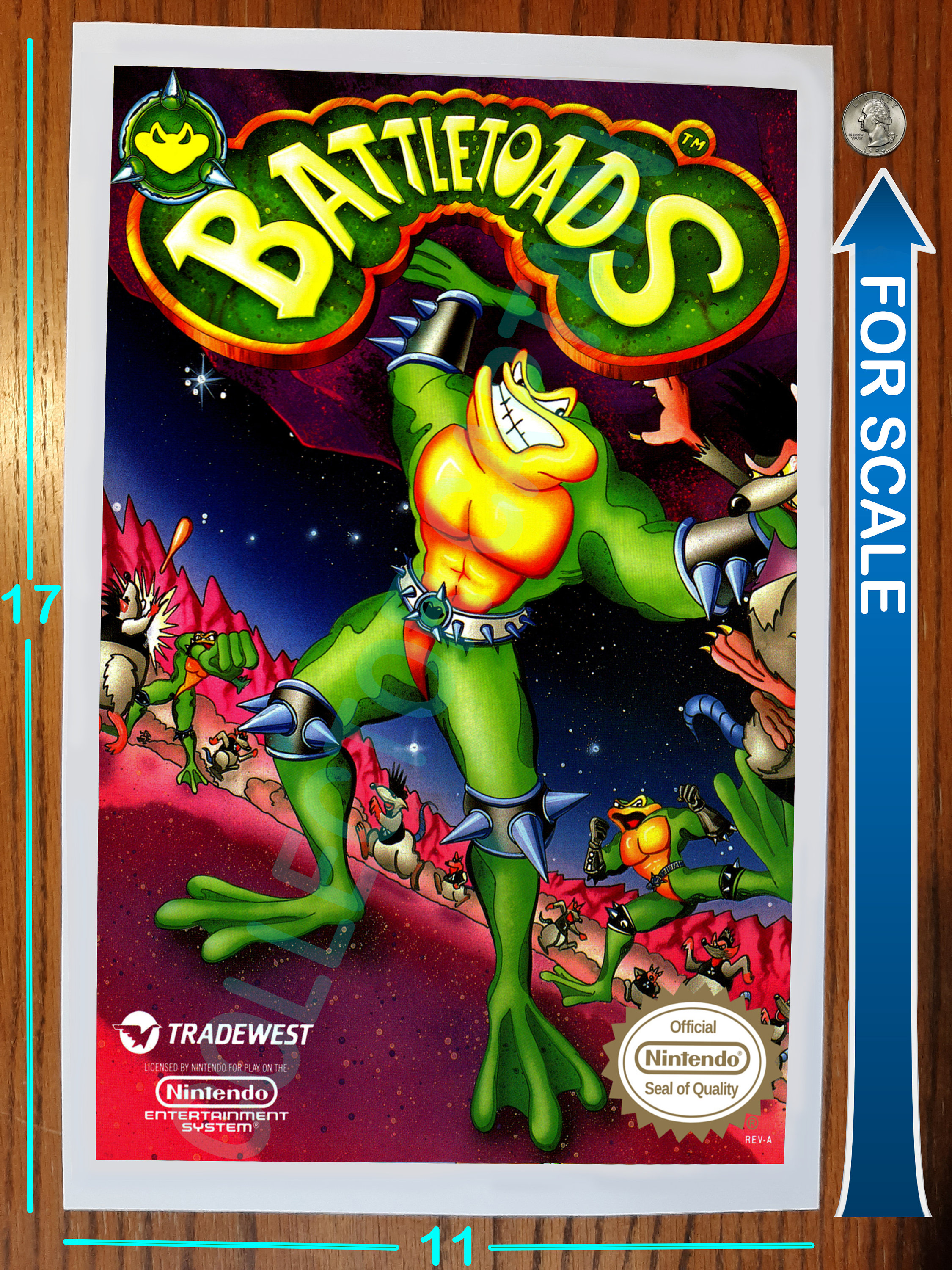 Battletoads - Nintendo (NES) Video Game Cover Reprint Poster 10.5x15.25 ...