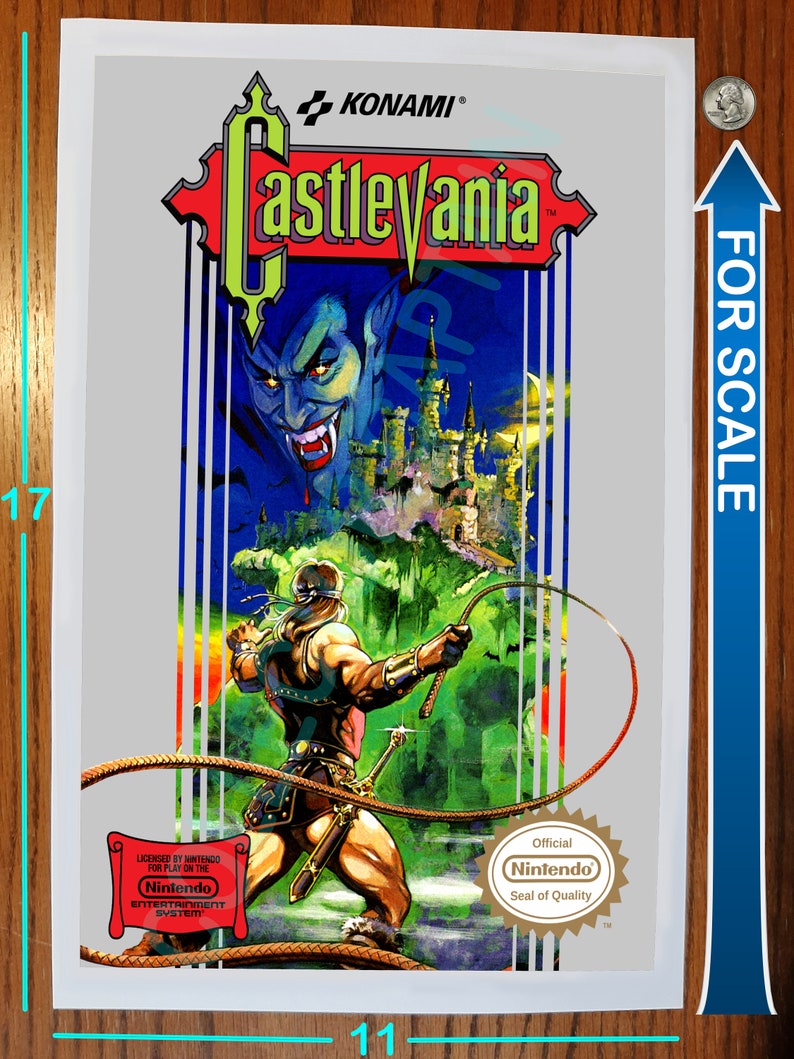 Castlevania Nintendo NES Video Game Cover Reprint Poster | Etsy
