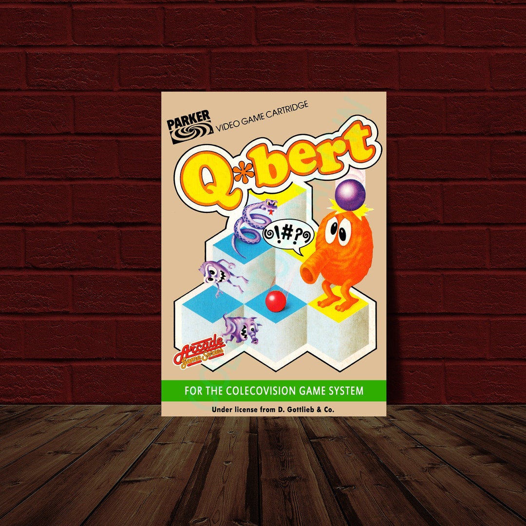 Qbert (q*bert) - Colecovision Video Game Cover Reprint Poster 10.5x15 ...