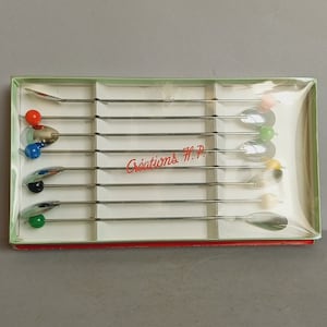 A Lovely Set of Eight, Funky Style Tall Spoons, Silver Coloured ...