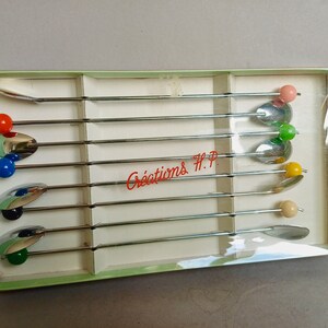 A Lovely Set of Eight, Funky Style Tall Spoons, Silver Coloured ...