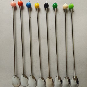 A Lovely Set of Eight, Funky Style Tall Spoons, Silver Coloured ...