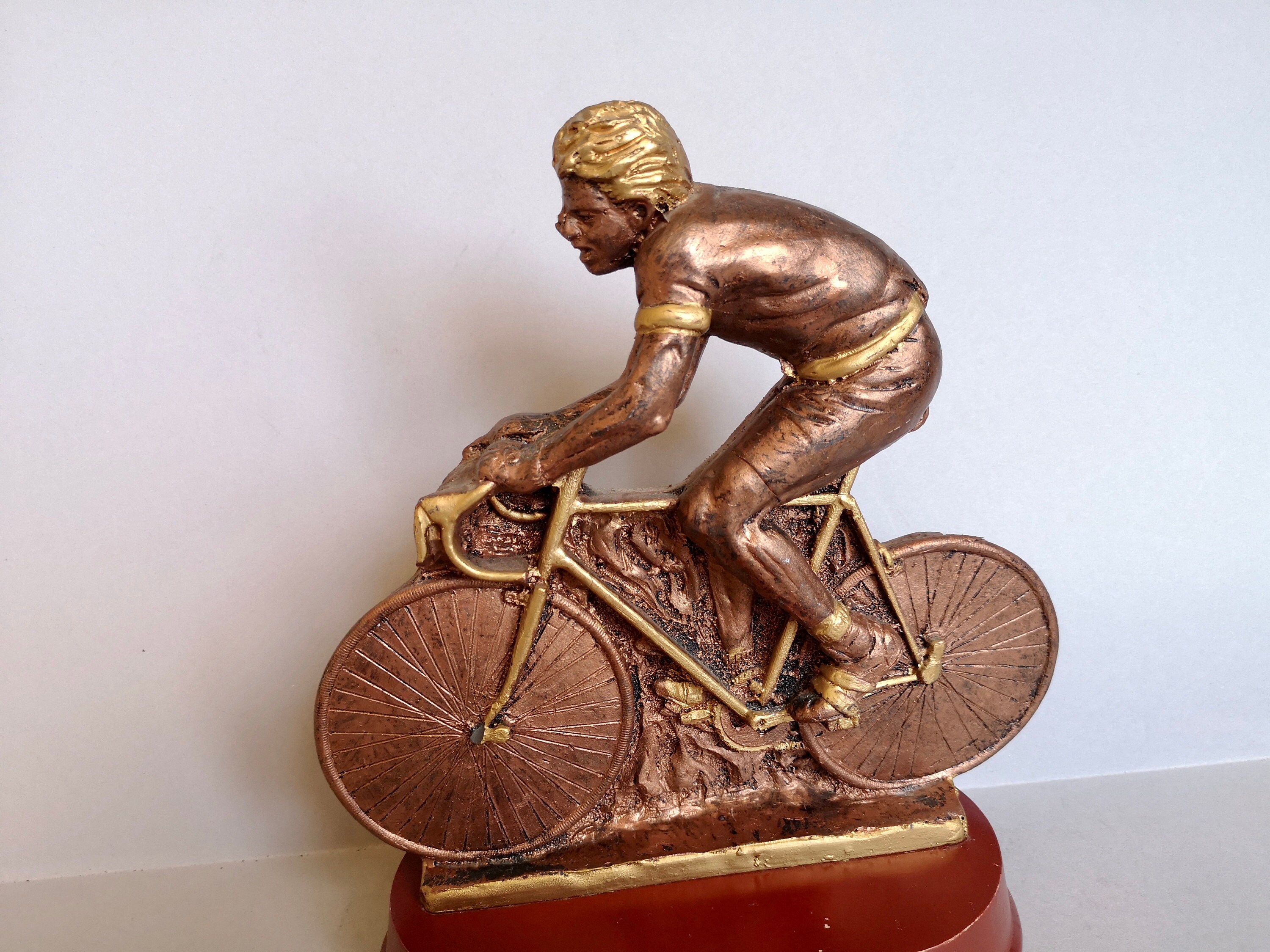 A Lovely Quality Bronze Colour Resin Cycling or Cyclist - Etsy