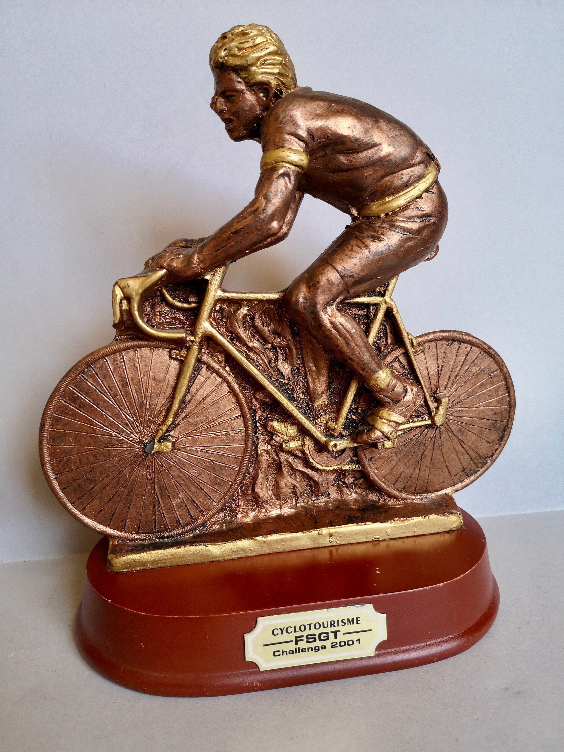 A Lovely quality Bronze Colour Resin Cycling or Cyclist | Etsy