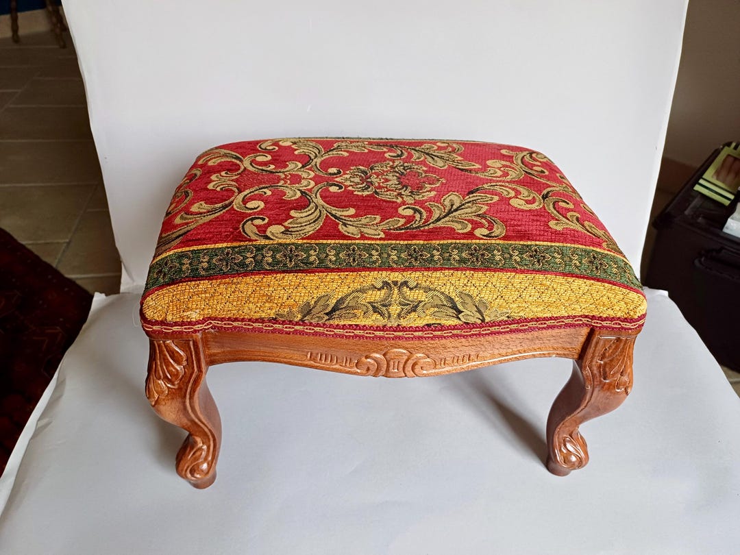A Nice Decorative, Needlepoint, Vintage French Tapestry, Foot Stool ...
