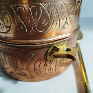 A Lovely Vintage Copper and Bronze Indian Tiffin, Stackable Lunch Box ...