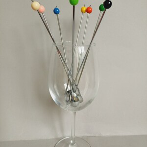 A Lovely Set of Eight, Funky Style Tall Spoons, Silver Coloured ...