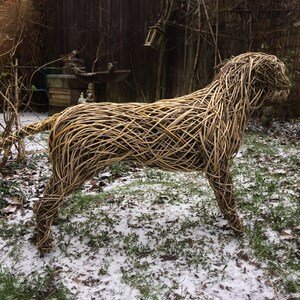 Willow Wicker Dog Sculpture terrier Size Pet Garden Animal - Etsy UK