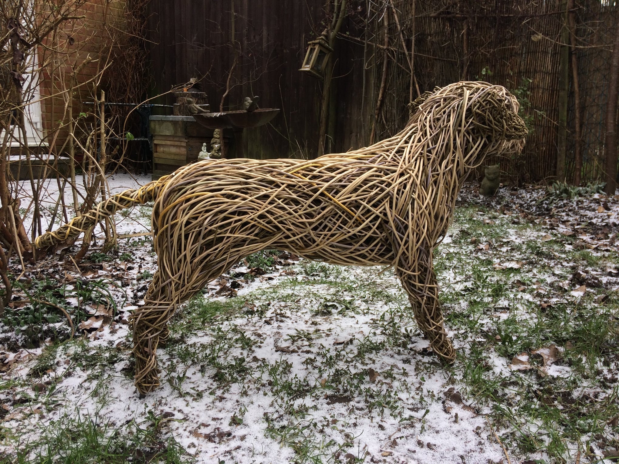 Willow Wicker Dog Sculpture terrier Size Pet Garden Animal - Etsy UK