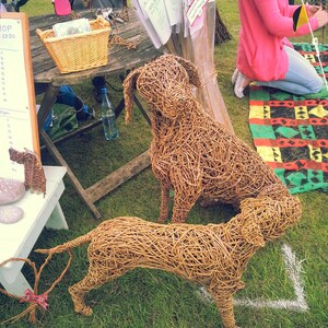 Willow Wicker Dog Sculpture terrier Size Pet Garden Animal - Etsy UK