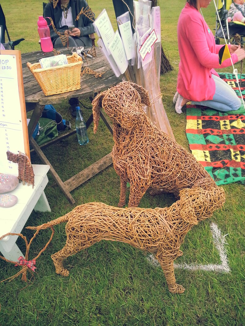 Willow Wicker Dog Sculpture terrier Size Pet Garden Animal - Etsy UK