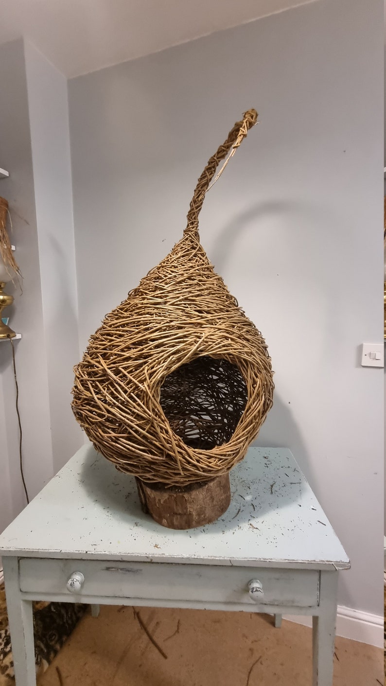 Willow Wicker Pod Weaver Bird Nest - Etsy