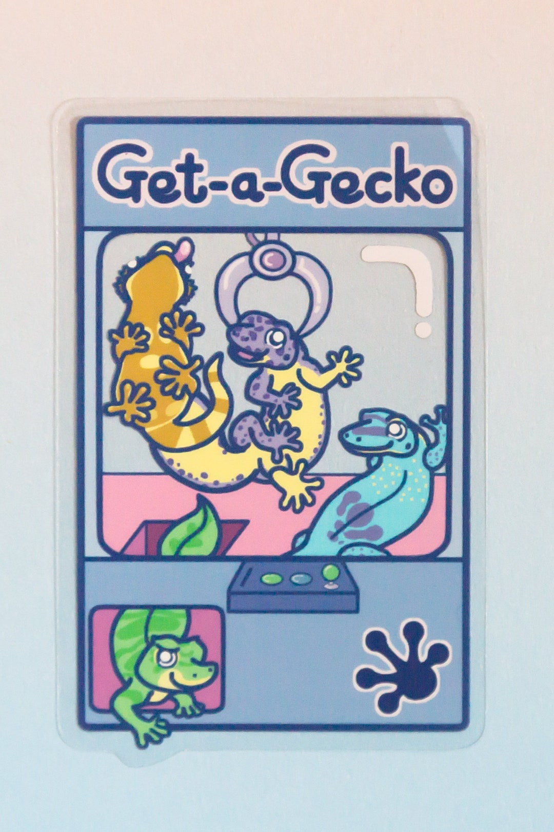 UFO Catcher Claw Game Get-a-gecko Clear Transparent Vinyl Sticker - Etsy