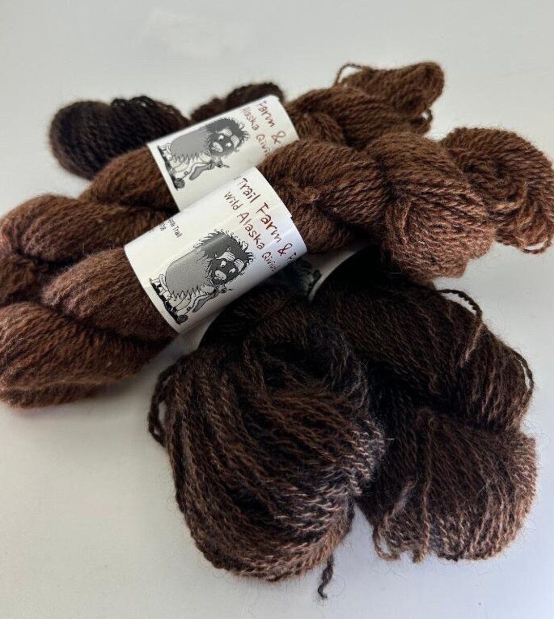 98% Qiviut: Deep Brown, Hazelnut, Sport, 1oz, 2ply, 130yds - Etsy