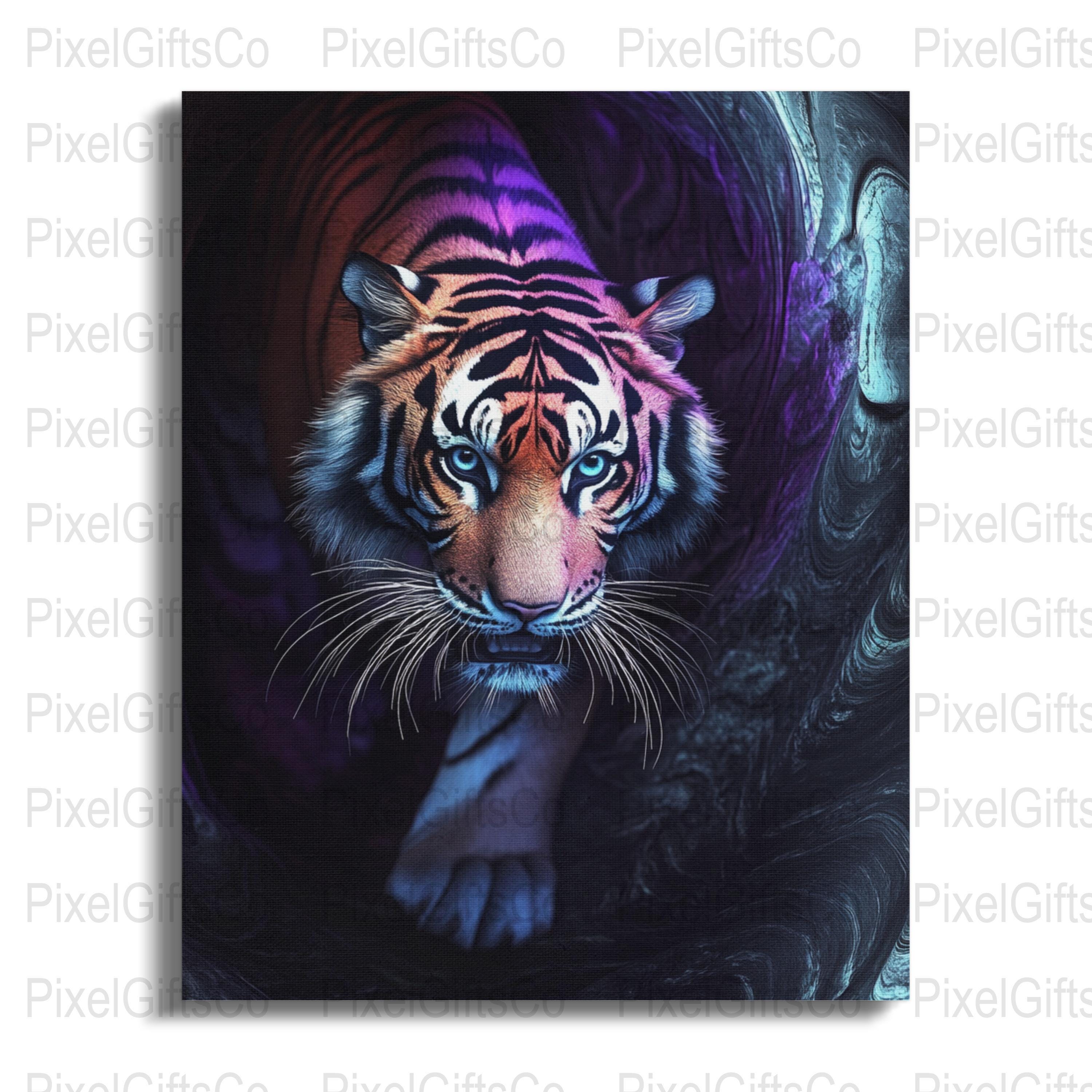 Majestic Tiger in Enchanted Forest Wall Art Printable Tiger Decor ...