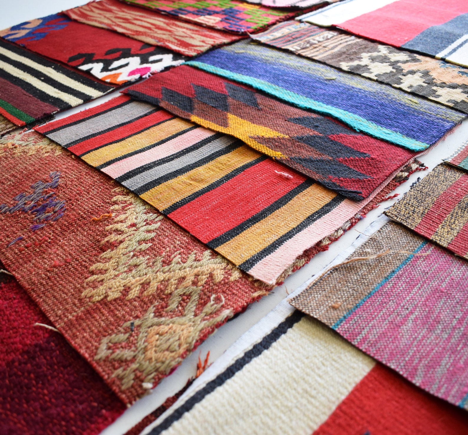 Hand Woven Natural Wool Fabric Remnants, Kilim Scraps, Ebrodered, Kilim ...