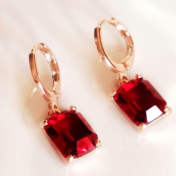 Red Ruby Earrings - Etsy