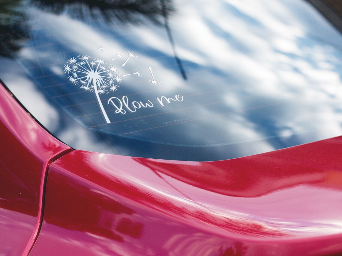 Blow Me Dandelion Car Decal, Car Decal, Bumper Sticker - Etsy
