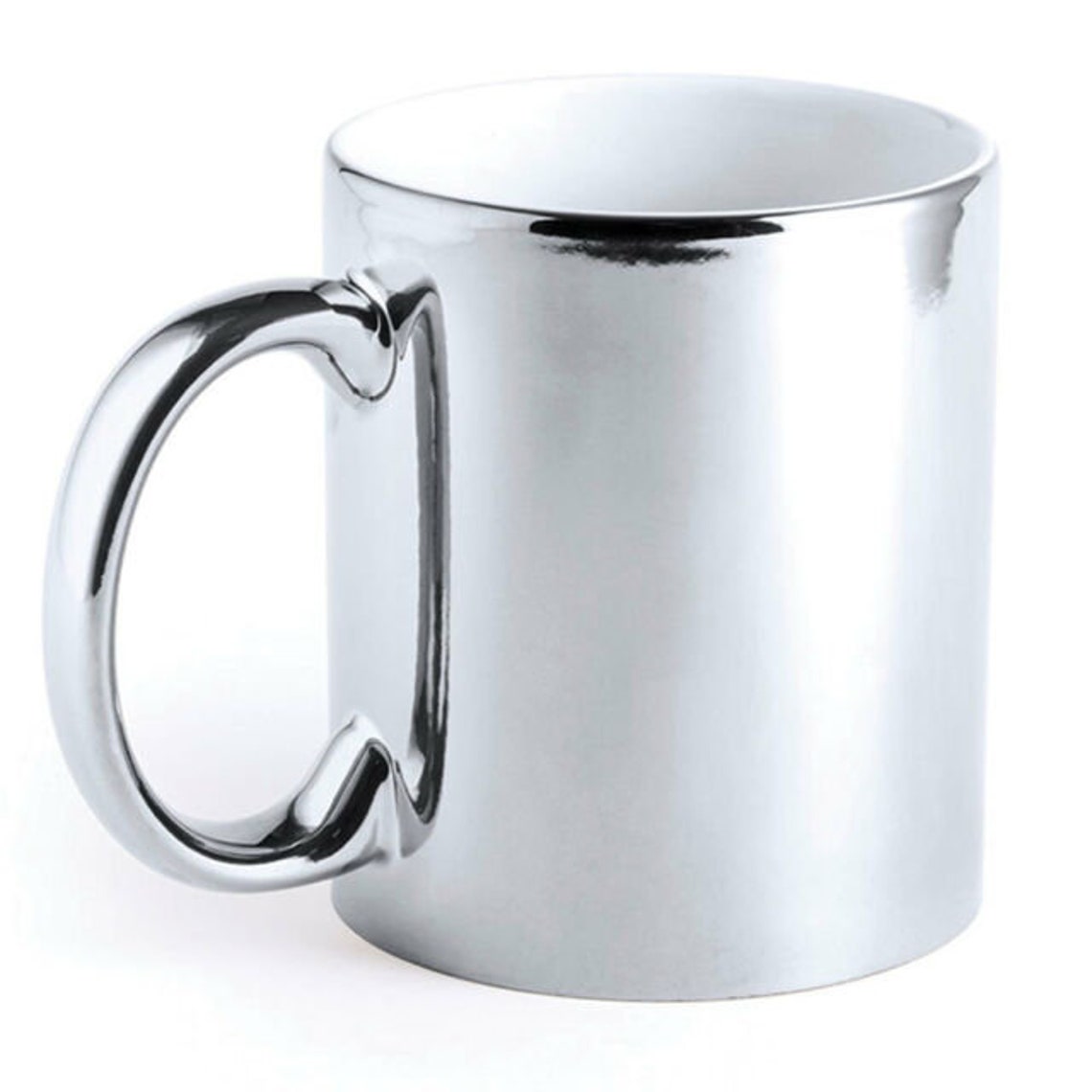 Personalised Metallic Coffee/ Tea Mug 11oz Silver Cup Gift - Etsy 日本