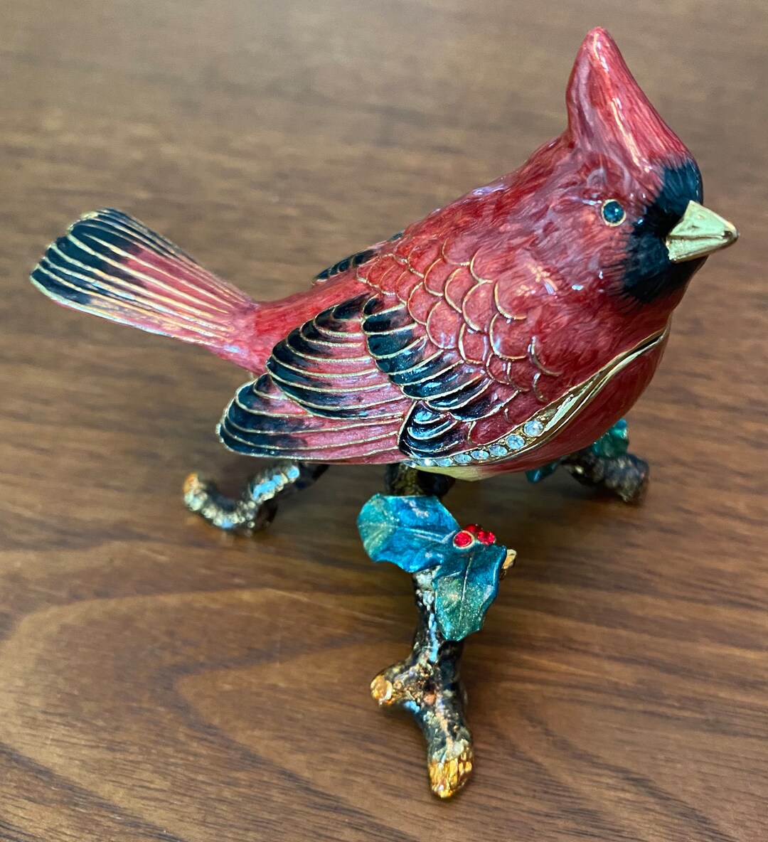 Winter Cardinal Enameled Trinket Box From Nobility - Etsy