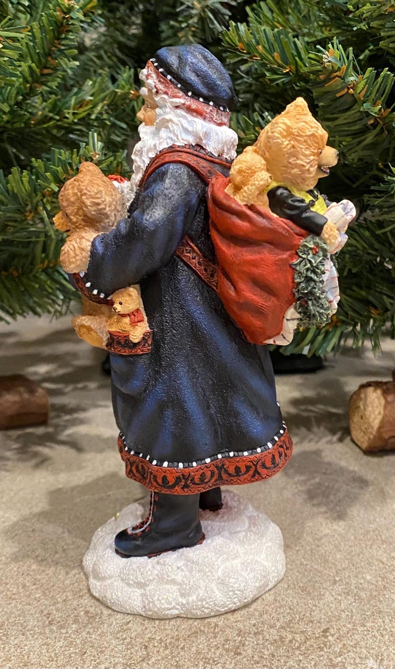 Pipka Teddy Bear Santa Figurine 484/9700 Reflections of Christmas - Etsy