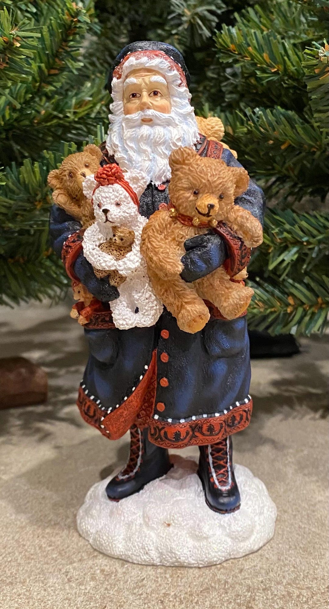 Pipka Teddy Bear Santa Figurine 484/9700 Reflections of Christmas - Etsy