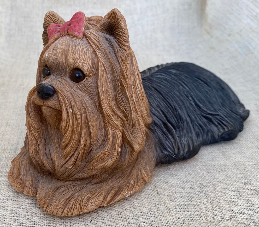Sandicast Reclining Yorkshire Terrier Dated 1982 Signed - Etsy