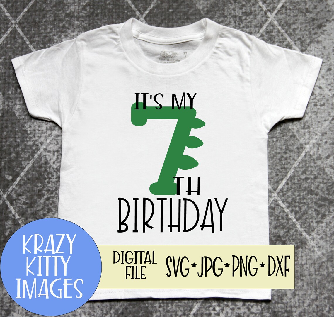 Dinosaur Seventh Birthday Svg Dinosaur Svg Dinosaur Number - Etsy