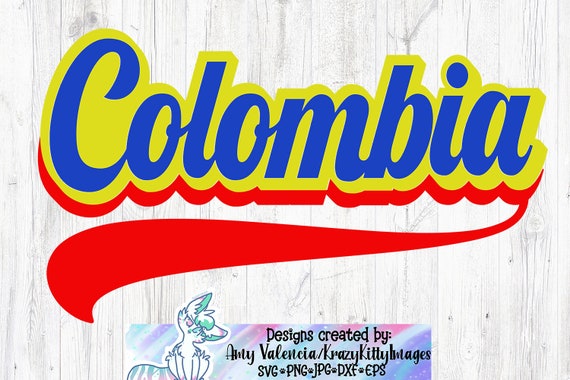 Colombia Svg Retro Colombia Script Svg Cut Filecolombian - Etsy