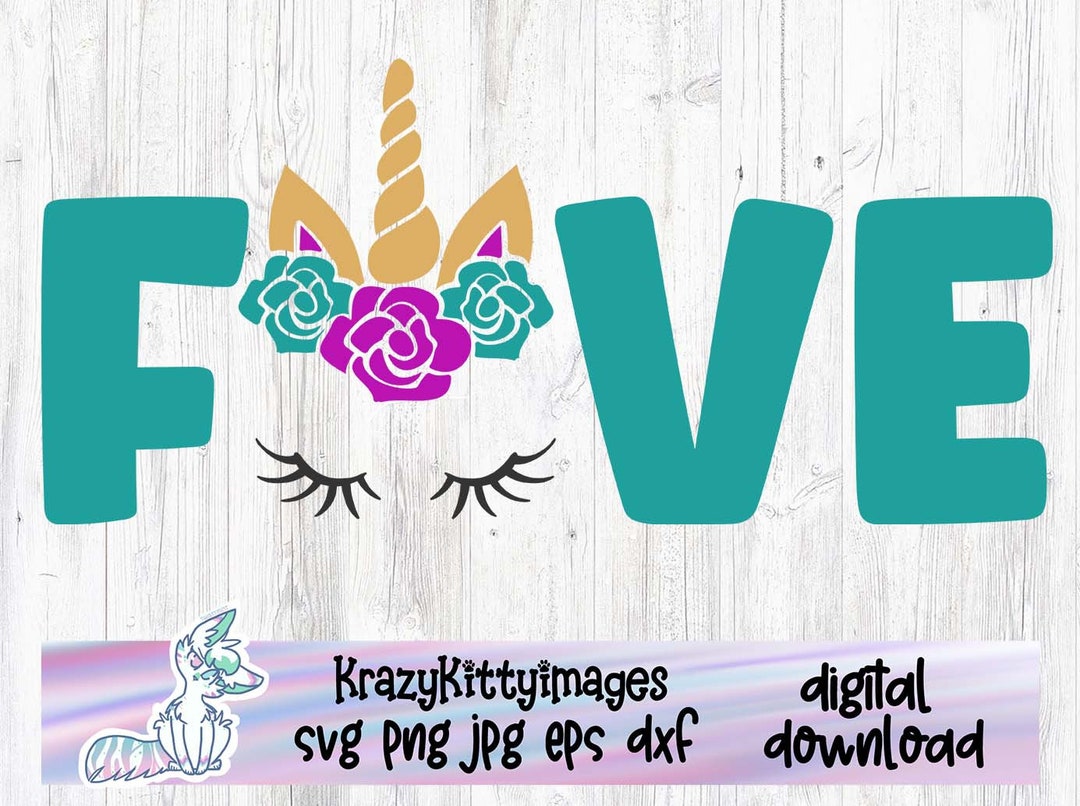 Unicorn Svg, 5th Birthday Svg, 5 Svg, Fourth Svg,birthday Svg,svg Cut ...