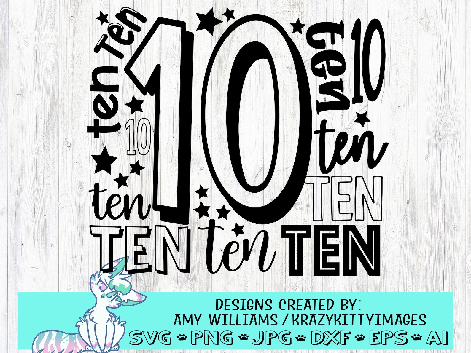 Number 10 Birthday Svg Ten Svg 10 Year Old Svg Tenth - Etsy