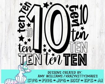 10 Year Old Girl Birthday Svg - Etsy UK