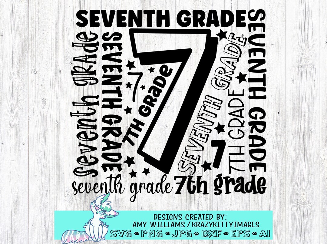 First Day of 7th Grade Back to School Svg, Seventh Grade Sublimation ...
