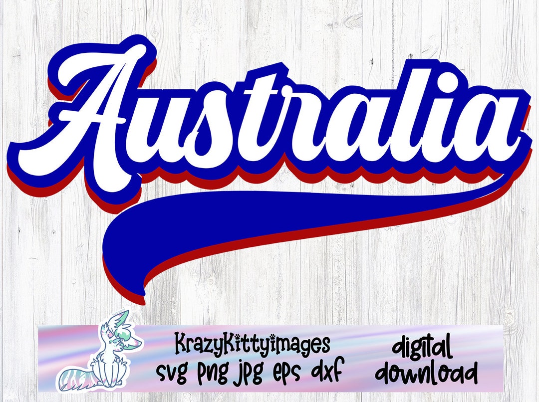 Australia Svg , Retro Australian Script Svg Cut File, Australia Flag ...