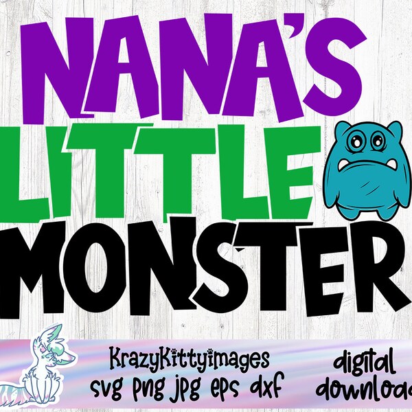 Nanas Little Monster Svg - Etsy