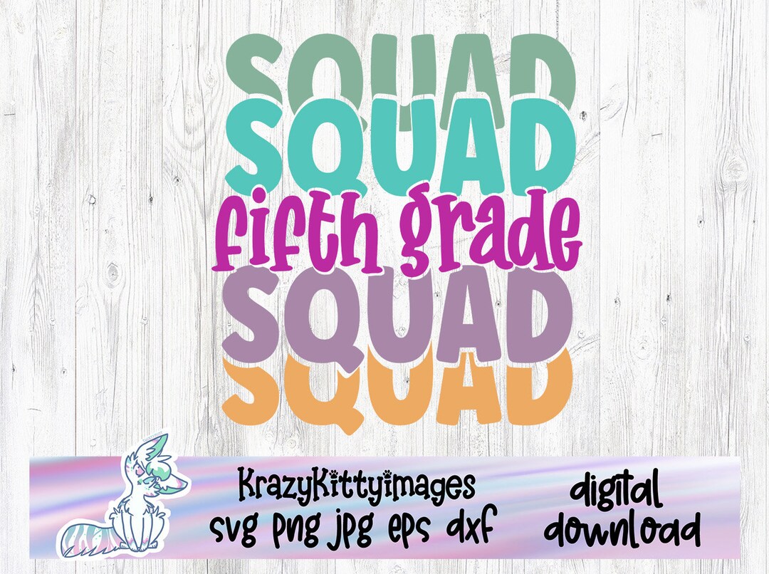 5th Grade Squad SVG: Matching Teacher Shirts, Team Design (digital ...