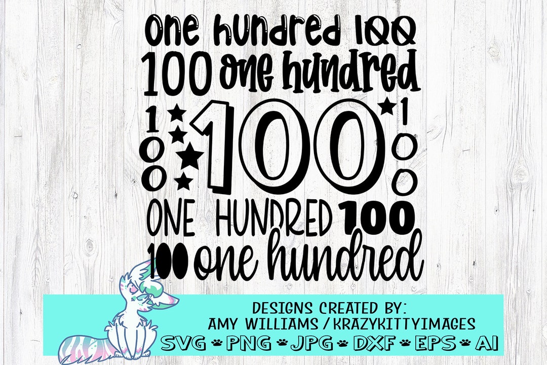 One Hundred Days of School Svg, 100 Days of School, 100th Day, 100 Png ...