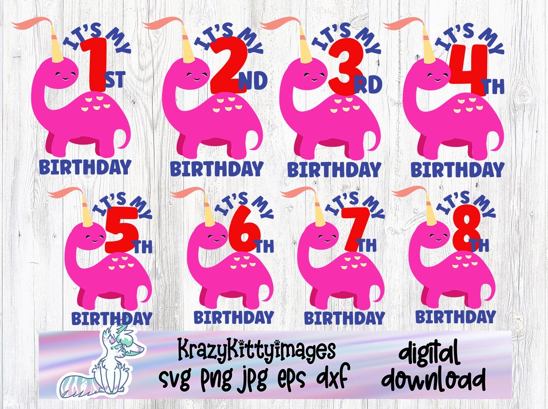 Dinosaur Svg Bundle, Birthday Svg Bundle, Birthday Rex Svg, Dinosaur ...