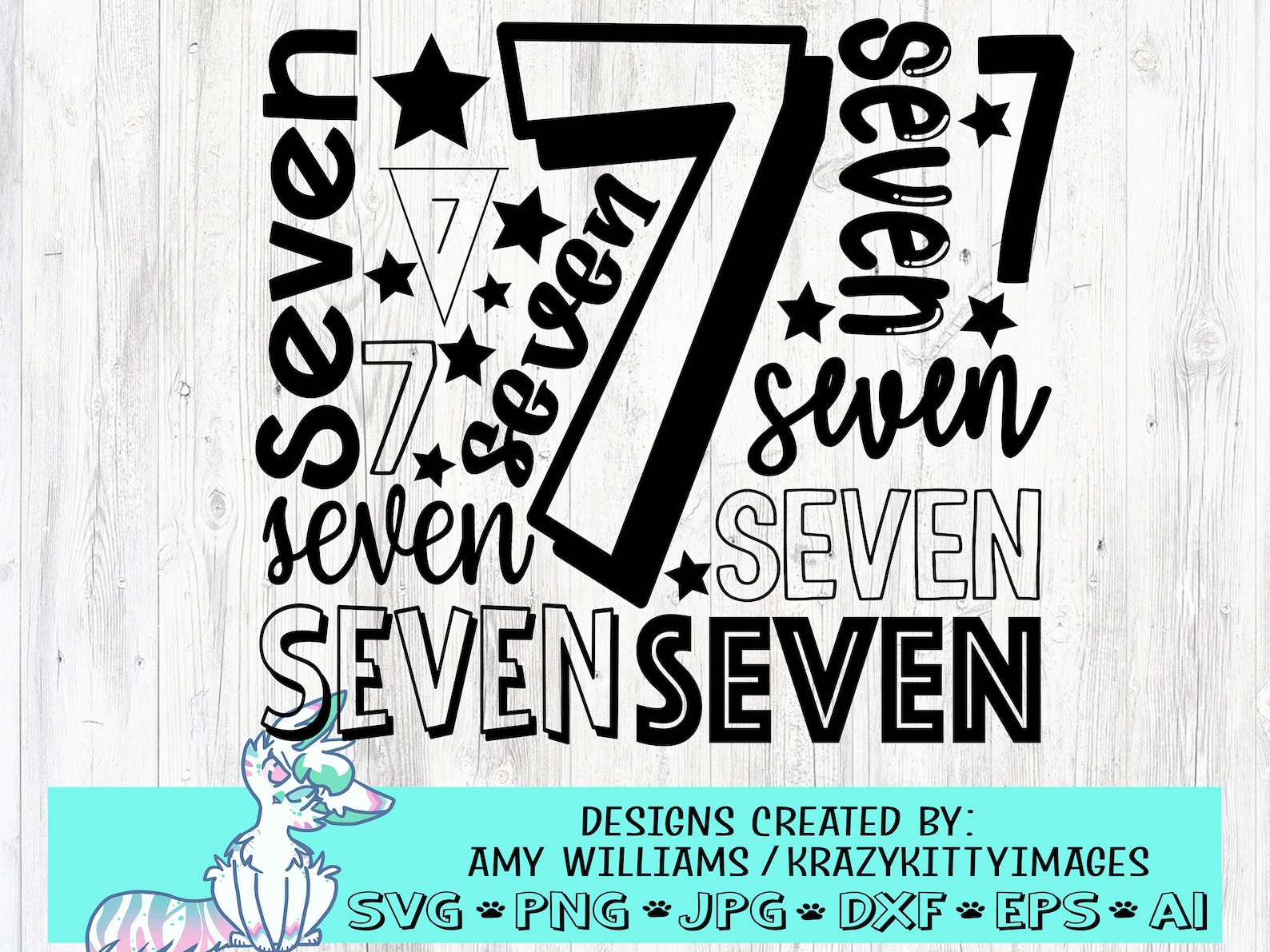 Number 7 Birthday Svg, Seven Svg, 7 Year Old Svg, Seven Birthday Svg, 7 ...