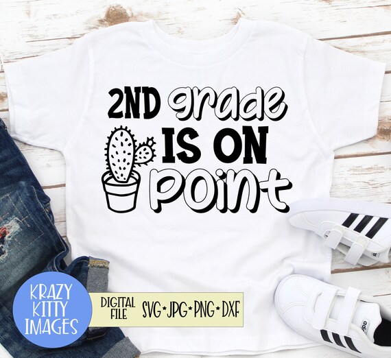 2nd grade svg 2nd grade is on point svg cactus svg second | Etsy