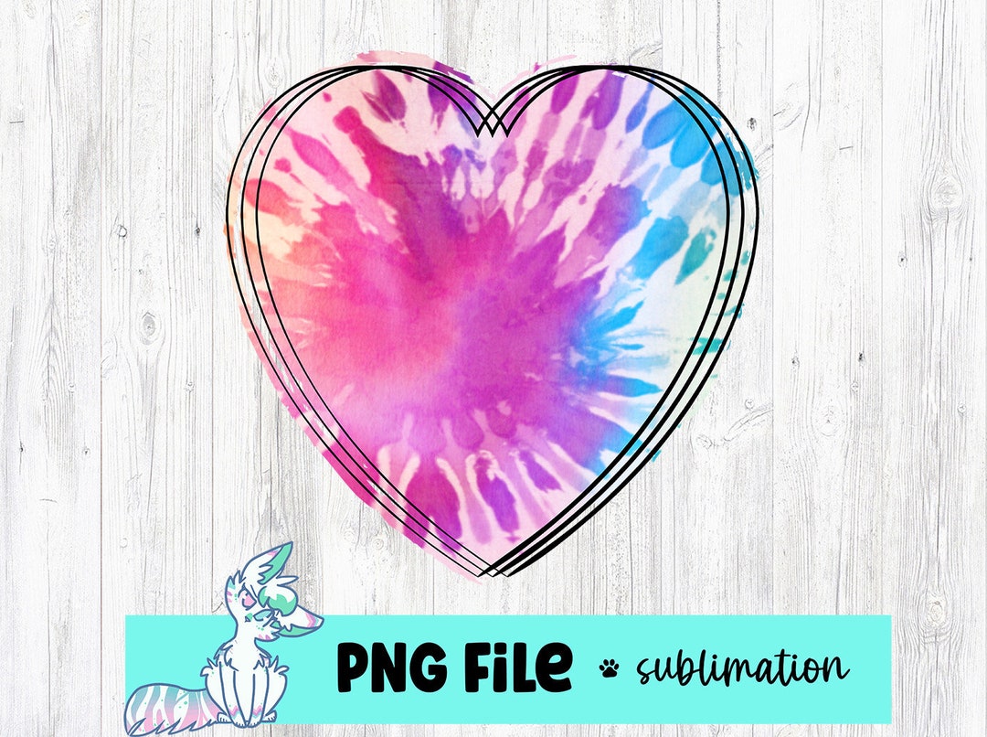 Tie Dye Sublimation Design, Tie Dye Heart Png, Sublimation Commercial ...