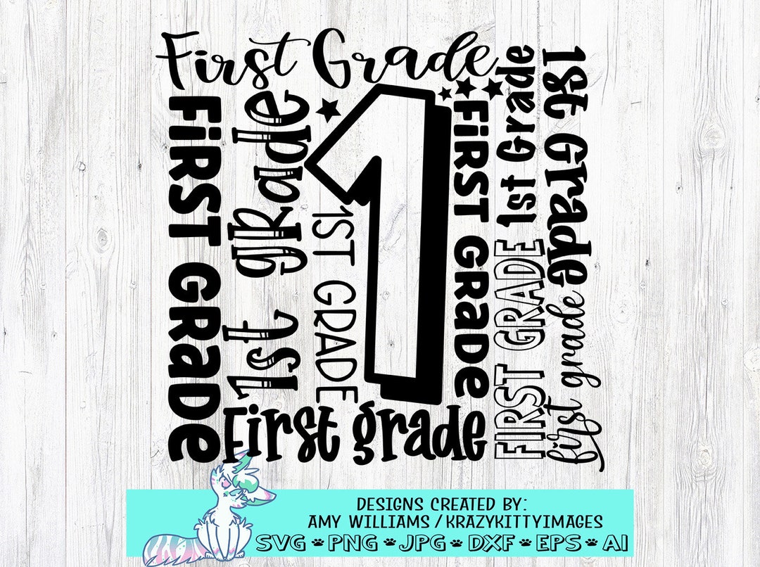 First Grade Svg Cut File for Cricut, 1st Grade Girls Svg, First Grade ...