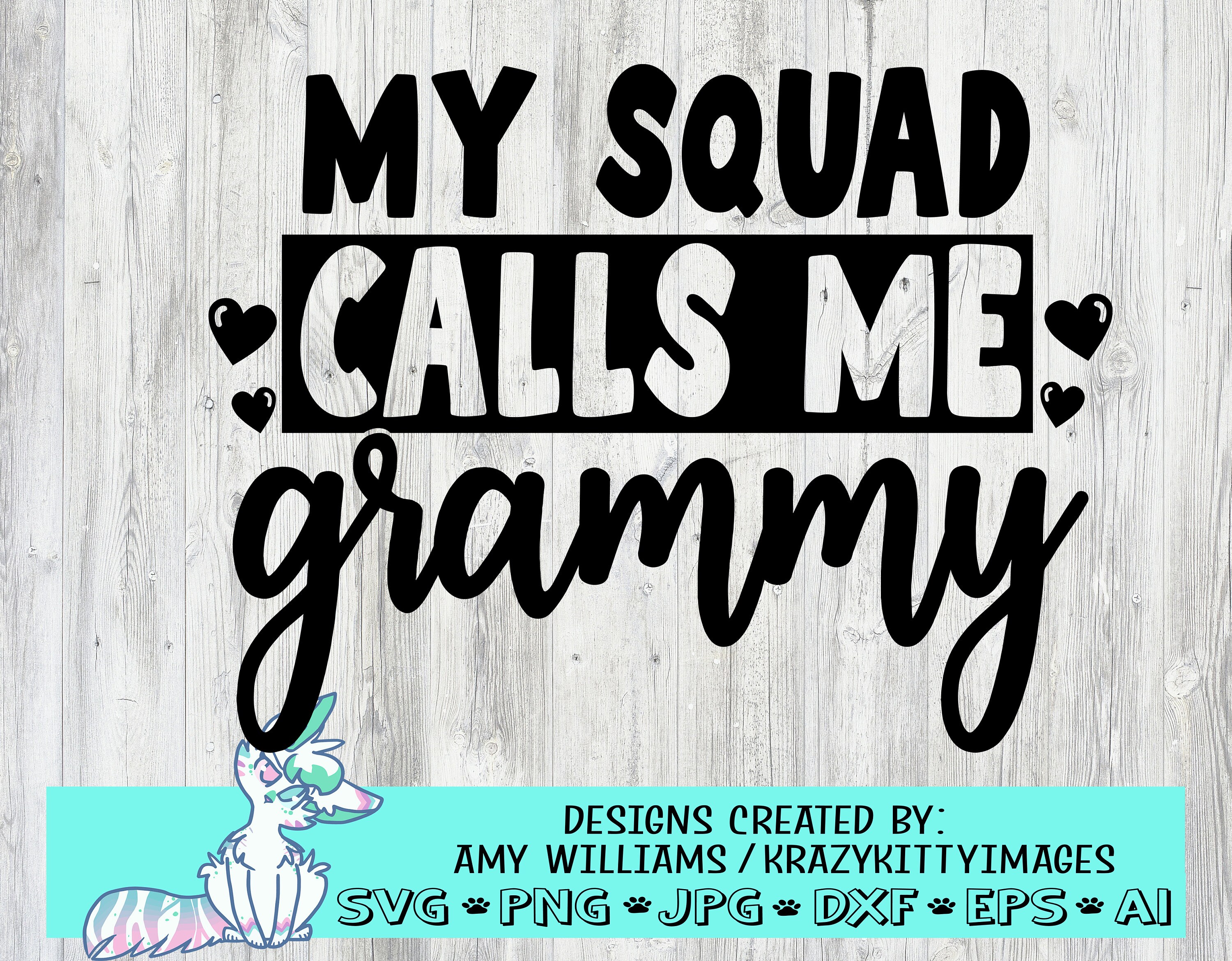 My Squad Calls Me Grammy svg Grandma svg Mama Bear | Etsy