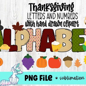 Fall Doodle Letters With Clip Art, Hand Drawn Doodle Alpha Bundle ...