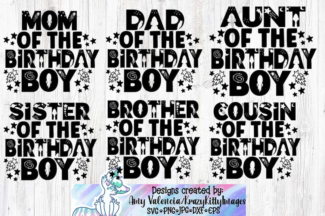 Space Birthday Family SVG: Matching Outer Space Theme (digital Download ...