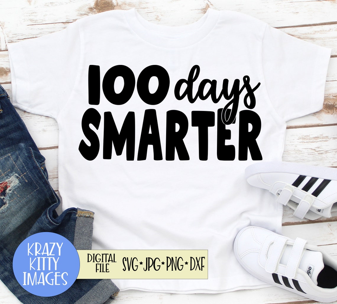 100 Days Smarter svg cut file school svg 100 days of | Etsy