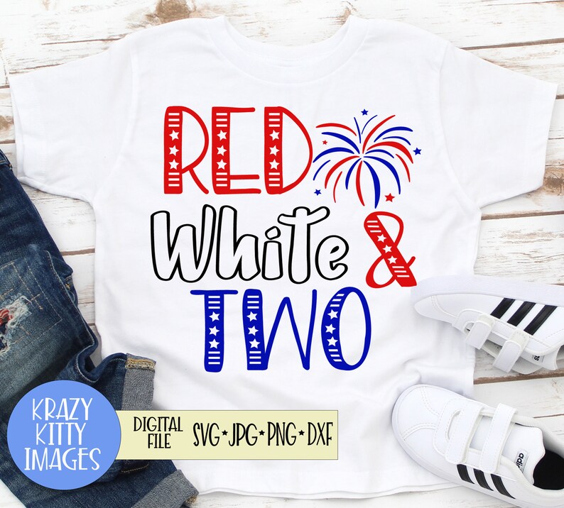Red White and Two Svg 2nd Birthday Svg 4th of July Birthday - Etsy ...