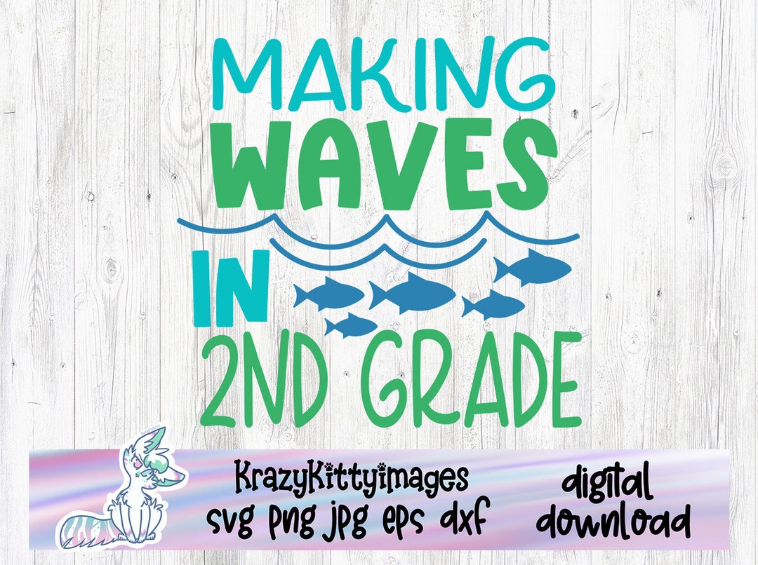 2nd Grade Svg, Fish Ocean Svg, Teacher Svg, Back to School Svg, Second ...