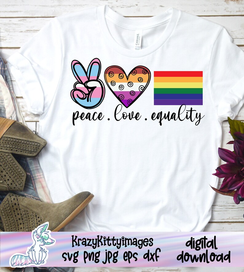Peace Love Equality Svg Png Dxf for Sublimation digital - Etsy